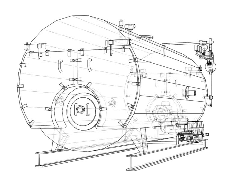 Industrial boiler outline. 3D illustration - NRG Services